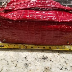 Bags | Red Large Purse Tote With Multi Colored Flower | Poshmark